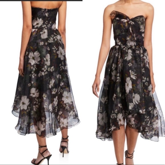 Shoshanna | Dresses | Nwot Shoshanna Midnight Strapless Floral Midi ...